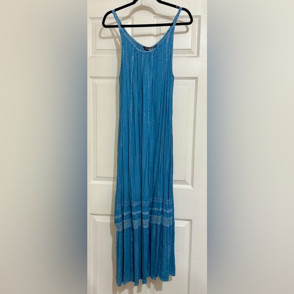 Mlle Gabrielle | Dresses | Mlle Gabrielle Blue Maxi Dress With Metallic ...